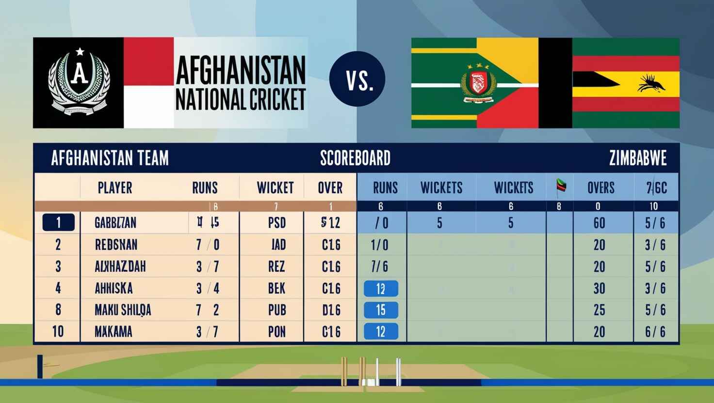 Afghanistan National Cricket Team vs Zimbabwe National Cricket Team ...